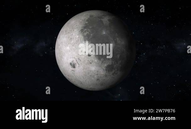 Rotating Moon in different phases with detail surface. 3D animation ...
