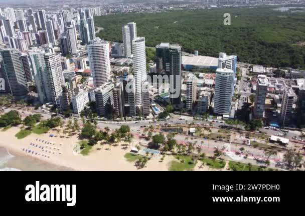 Cityscape of beach in Recife, Pernambuco, Brazil. Seascape view in the ...