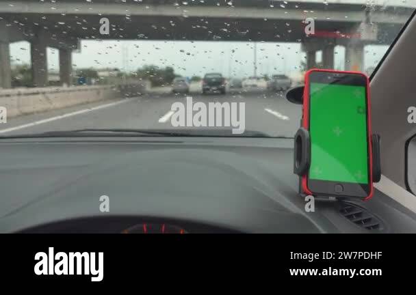 The map gps navigation on modern smartphone green screen device gadget ...