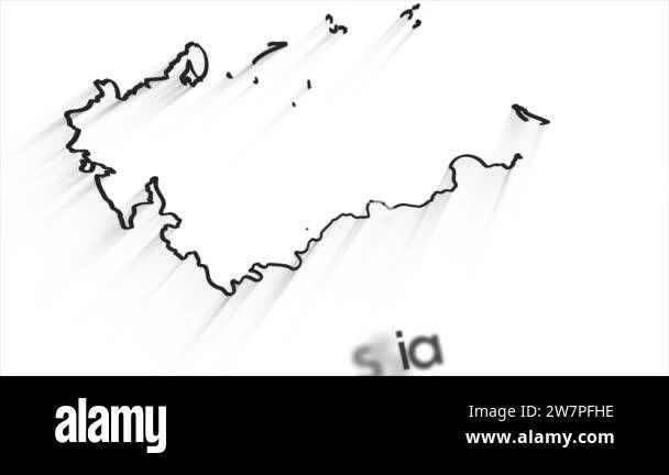Russia Map Showing Up Intro By Regions 4k animated Russia map intro ...