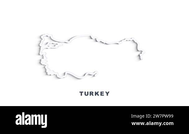 line animated map showing the state of Turkey from the united state of ...