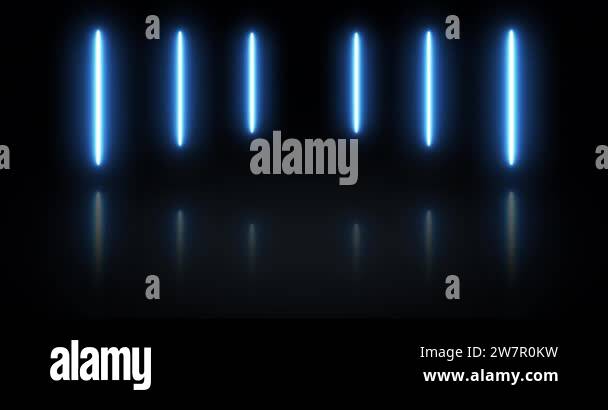 parallel pulsing parallel laser ray lines casting a blue light over a black background with ...