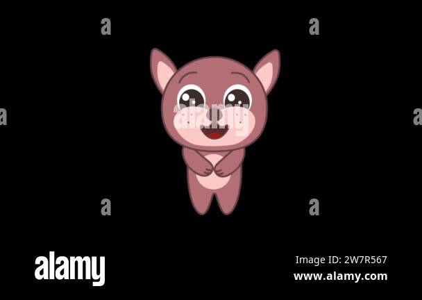 Animated cute rabbit laughing on transparent background . The concept ...