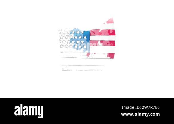 Watercolor animated map showing the state of Ohio from the united state ...