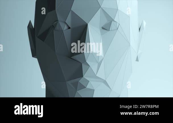 Creates a polygonal digital human face. Increase polygons and quality ...