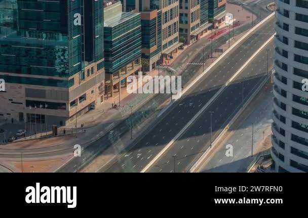Bay Square district timelapse with mixed use and low rise complex ...