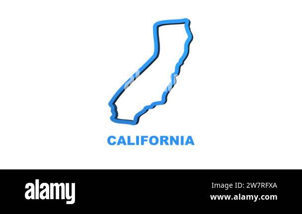 Line animated map showing the state of California from the united state ...