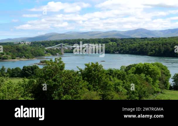 Staggering Welsh landscape of The Swellies and Menai bridge from ...