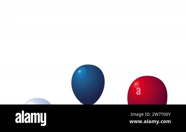 usa celebration day animation with balloons helium floating Stock Video ...