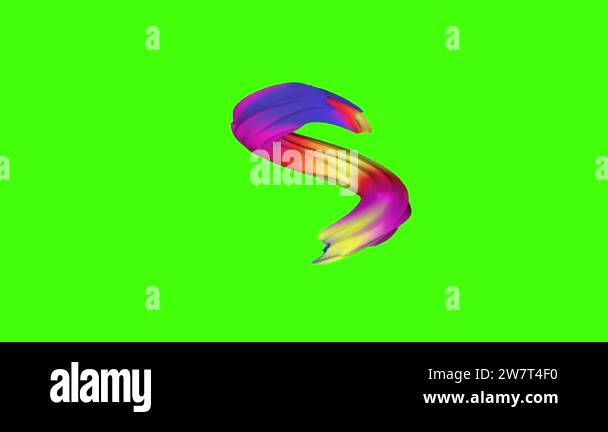 Abstract colorful 3D Shape animation on green screen chroma key ...