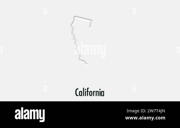 Abstract line animation California State of USA on hexagon style ...