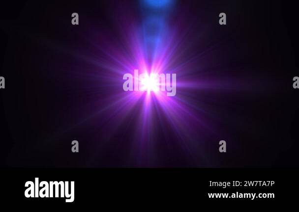 4K Blue optical flare blinking on black Green Screen Loop Animation ...