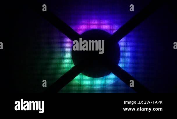 RGB Gaming PC Fan Cooling system CPU in computer case. Multicolored ...