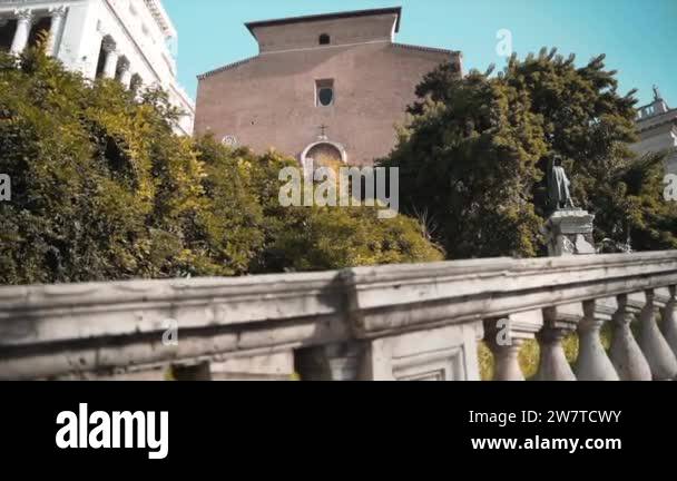 Ancient Roman marble stairs leading to the Capitoline Hill in the ...