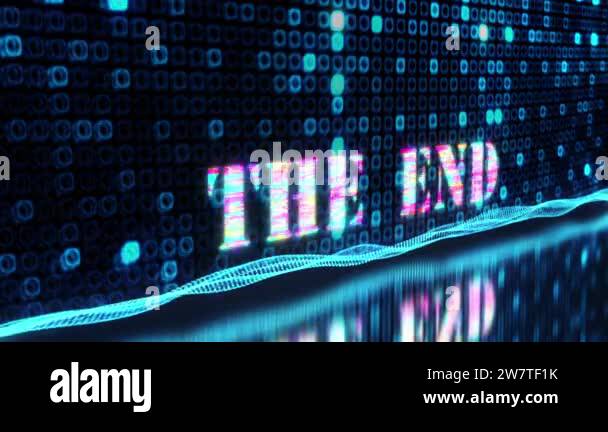 3D animation of THE END colorful text word flicker light animation loop ...