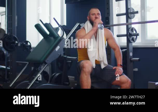 Handsome bodybuilder sitting on bench Stock Videos & Footage - HD and ...
