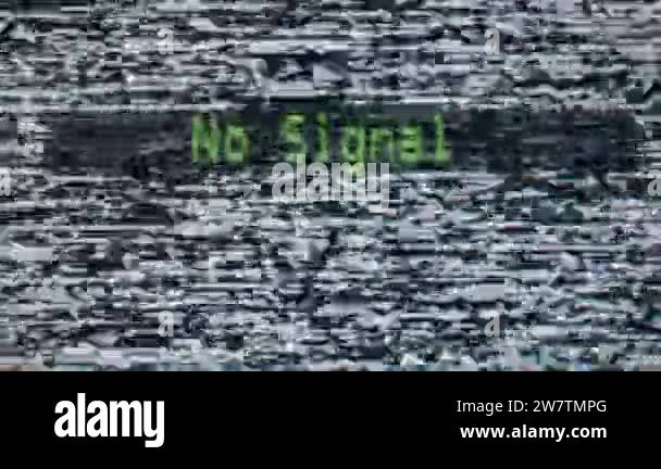 No Signal Screen Message With TV Static Noise in Background - Retro CRT ...