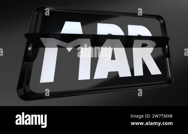 Modern flip calendar turning through the months of a year - from ...