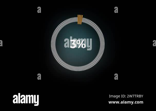 Animation yellow loading bar with Alpha channel. 0-75 percent. Loading ...