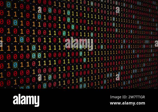 Background based on binary code technology. Protecting digital data from hacking and viruses ...