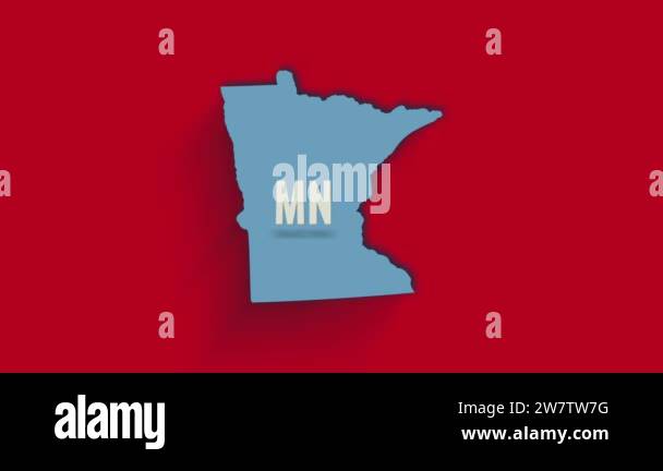3d animated map showing the state of Minnesota from the United State of ...