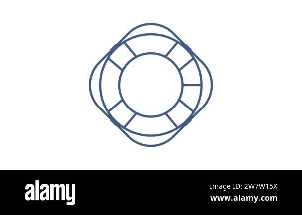 Lifebuoy icon, equipment of rescuers to save drowning people. Motion ...