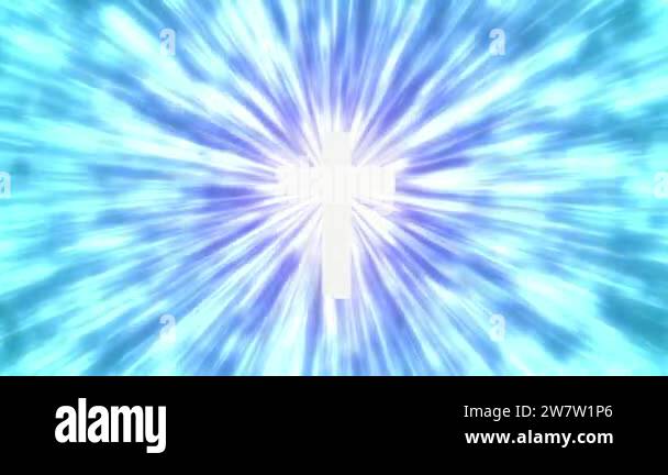 Christian cross with an intense glow. Animation of heavenly light from ...