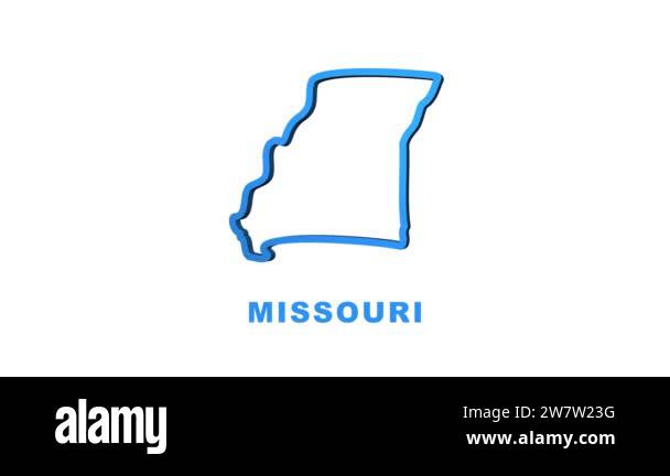 Line animated map showing the state of Missouri from the united state ...