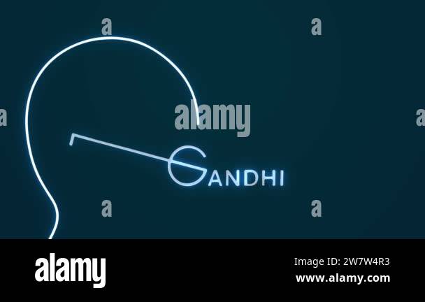 Gandhi Jayanti 2nd October concept animation with mahatma Gandhi ...