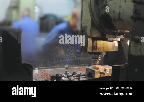 Creation of a part on a cnc machine, a modern cnc machine. Metal part ...