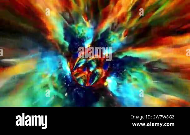 Abstract colorful hyper space warp Flight in futuristic sci-fi virtual ...
