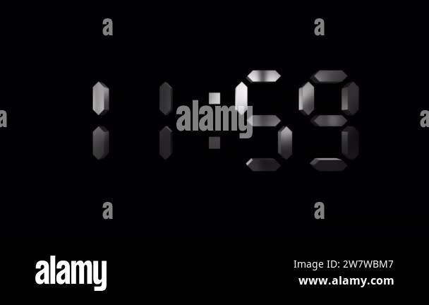 3D clock digital countdown counting 15 to 0 second on futuristic black background.4K 3D ...