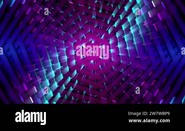 Hypnotic spiral with polygons and glow. Motion. 3D moving spiral of ...