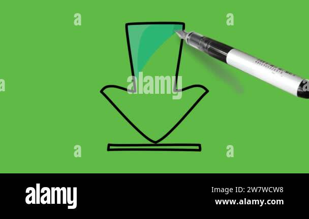 Drawing download complete symbol in green and light green colour ...