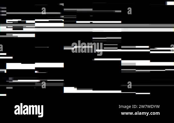 A flickering, analog TV signal with bad interference, static bar Loop ...