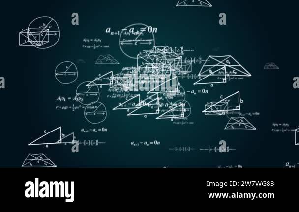 Abstract 4K Loop Creative digital mathematical formulas Loop Green Screen Loop Animation ...