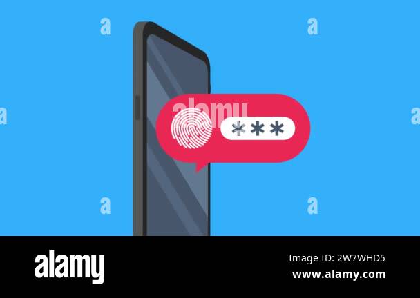 Two step authentication illustration, flat cartoon smartphone and ...