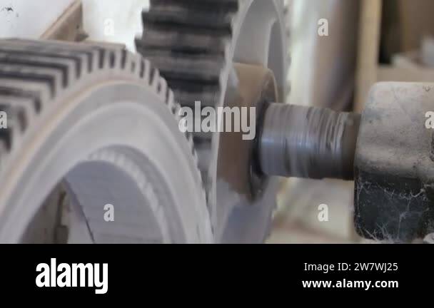 Rotating engine gear wheels Stock Video Footage - Alamy