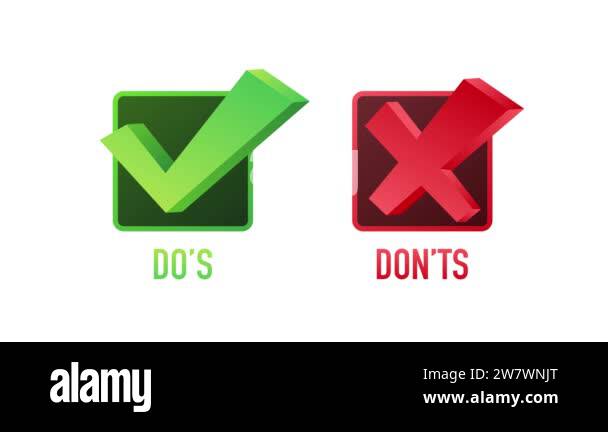 Dos and Donts like thumbs up or down. flat simple thumb up symbol ...