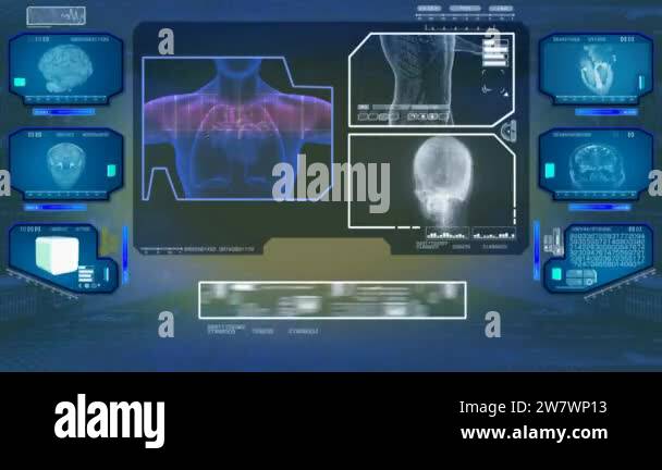 Heart Analysis - High Tech Scan - Blue 01 Stock Video Footage - Alamy