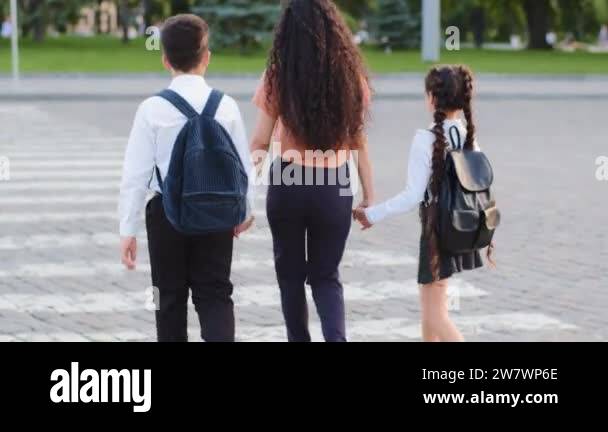 Woman walking children behind city Stock Videos & Footage - HD and 4K ...