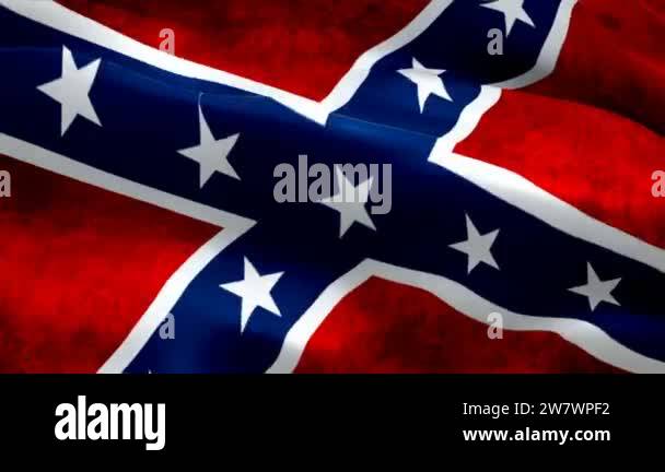 Dixie flag. Realistic Rebel Flag background video waving in wind ...