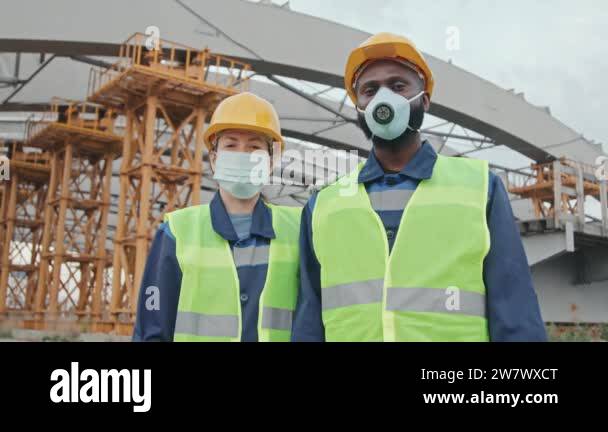 Tracking portrait of Caucasian female and African-American male ...