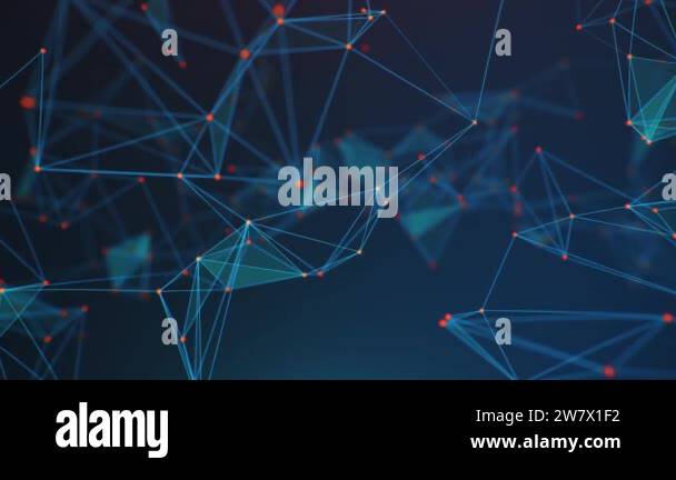 Digital abstract blue background of dots and lines. Technology background, big data ...