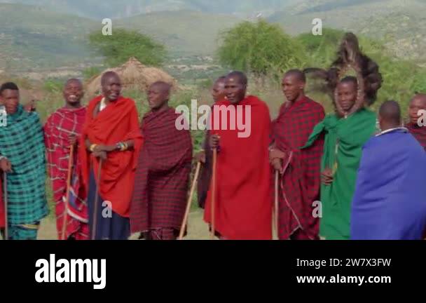 African Maasai tribe performing a ritual dance Stock Video Footage - Alamy