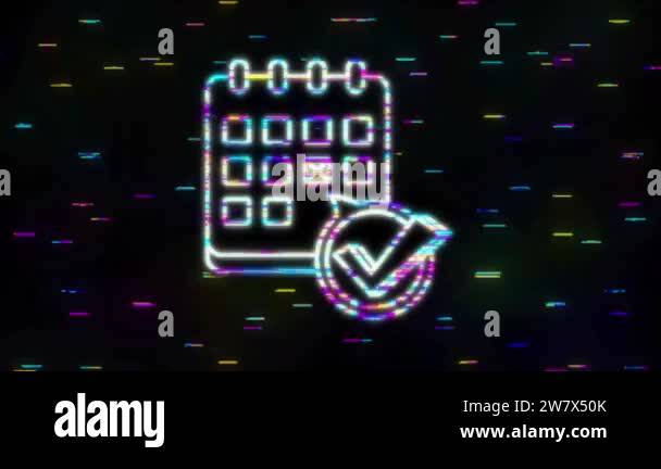 Calendar with checkmark or tick. Approved or schedule date. Motion ...