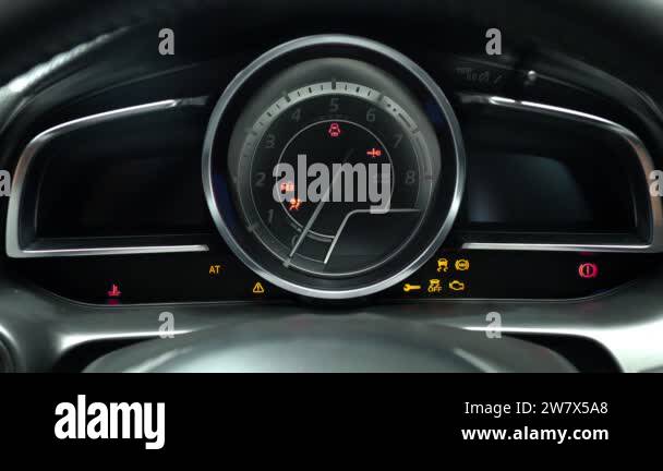 Speedometer-Vehicle meter cluster, up closed and focus on gauge trip ...