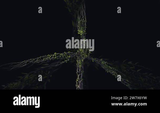 Wind turbine tree. Growing Tree in a shape of a Wind turbine. Seasonal ...