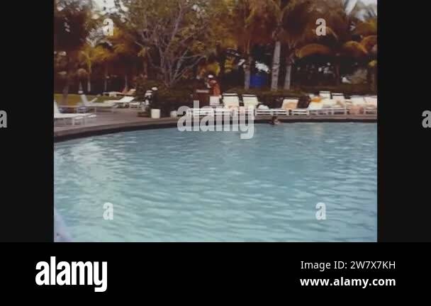 SAINT CROIX, VIRGIN ISLANDS MAY 1973: Pool resort detail in 70's Stock ...