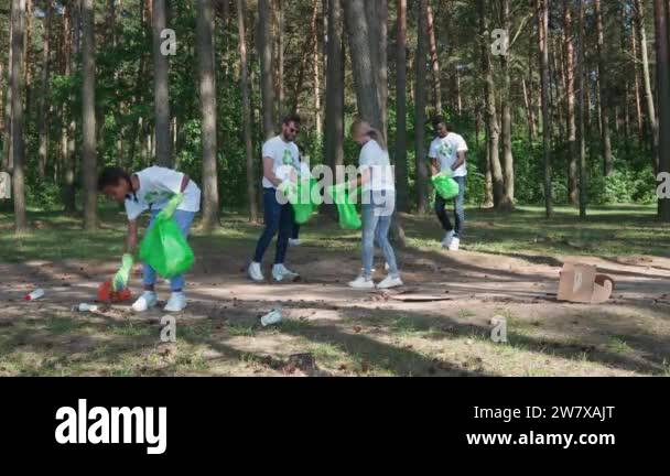 Eco-activists and volunteers clean up garbage in the forest, fight ...